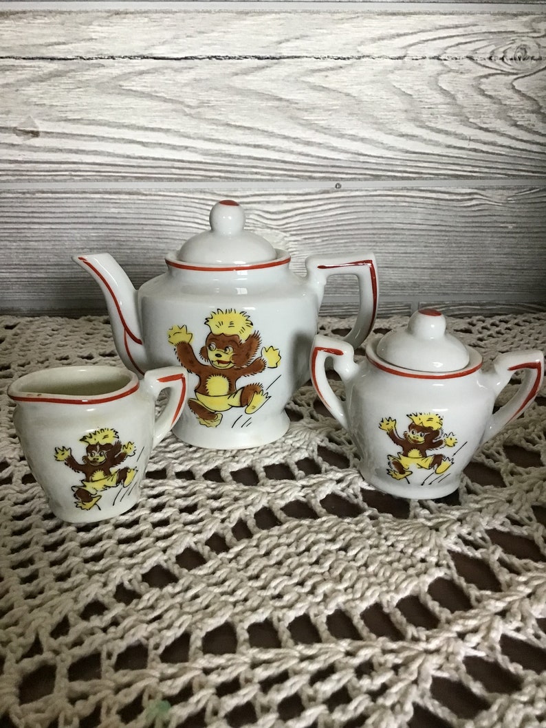 Vintage Child Tea Set1950s Dancing Bear China Tea Set - Etsy