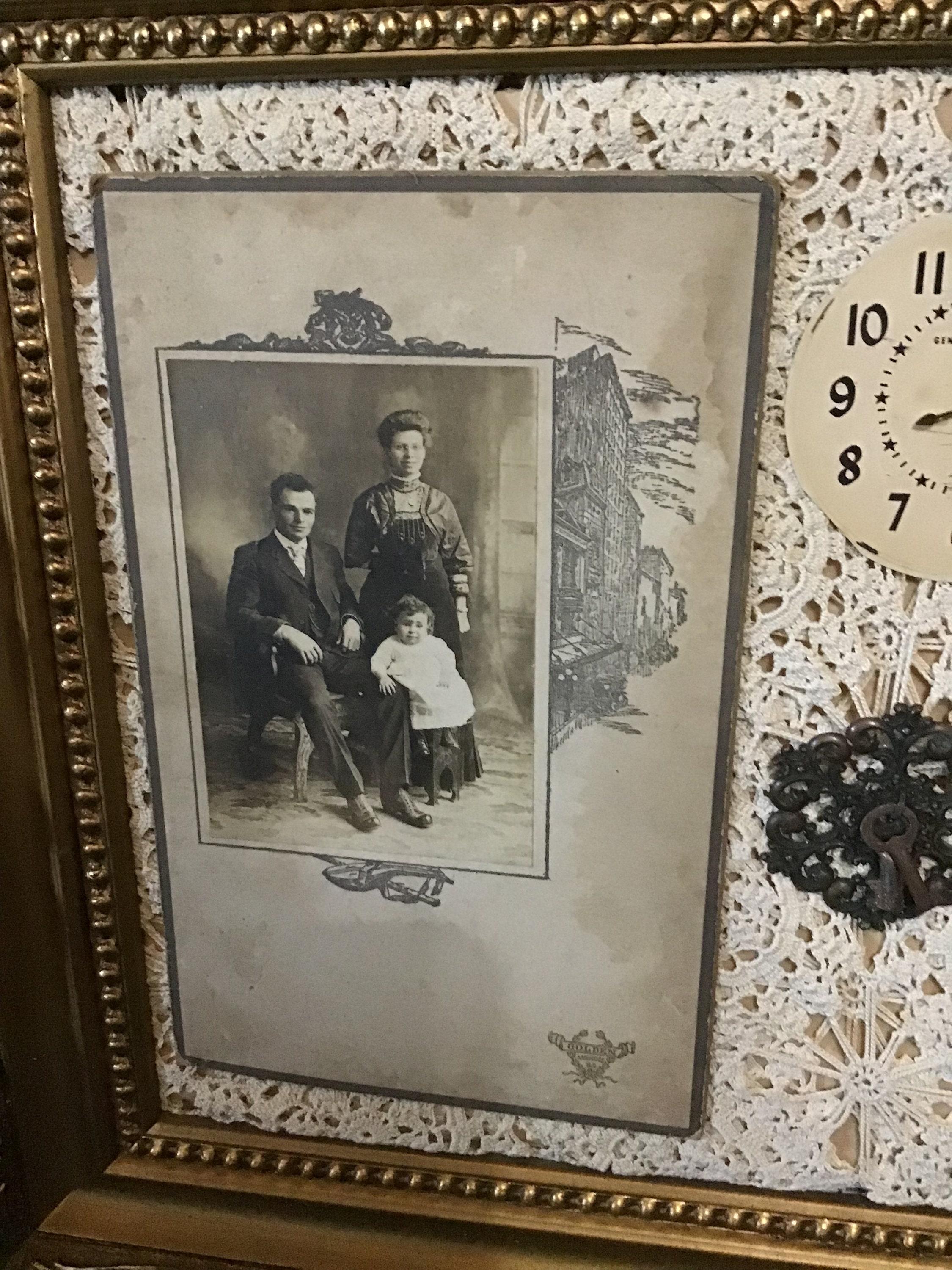 Antique Photo Collage in Gold Ornate Frame - Etsy