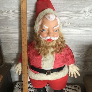 Vintage Rubber Face Santa,1960s Stuffed Santa Doll,rubber Hands 25 ...