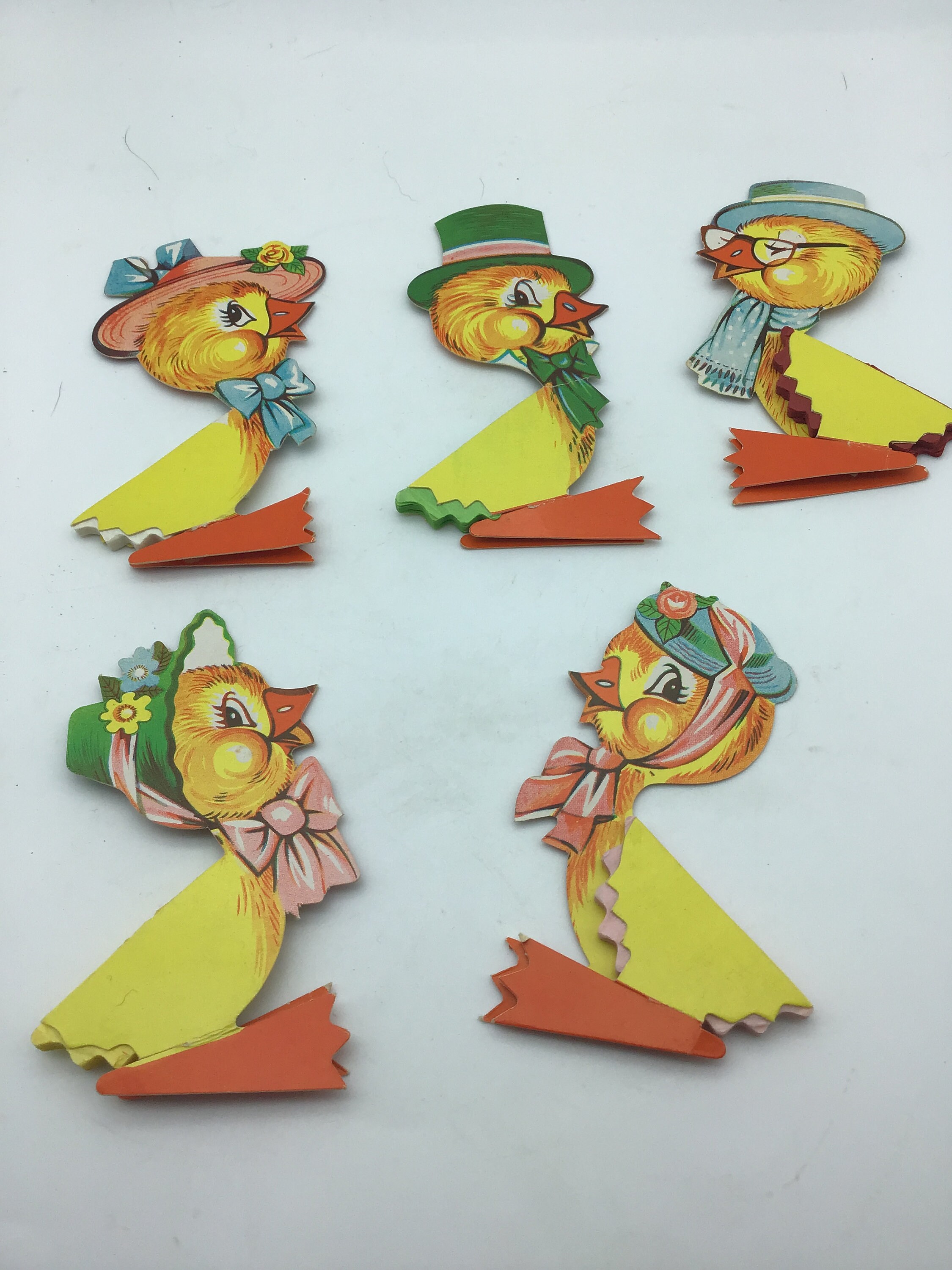 Vintage Honeycomb Chicks,paper Easter Decorations,set of 5 MCM Easter ...