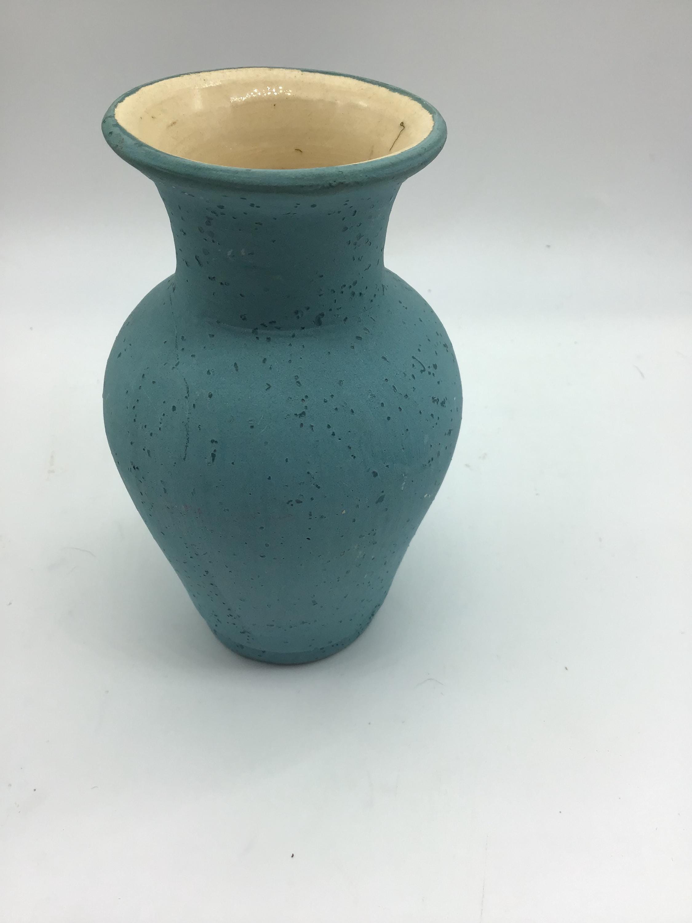 Vintage Ceramica Gardiel Linea 24k Gold Trim, Turquoise Pottery Vase ...