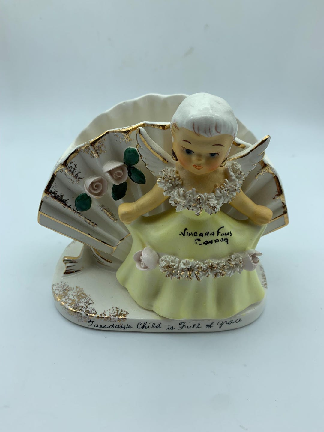 Vintage Napco Planter,angel Girl With Spaghetti Trim,japan,numbered ...