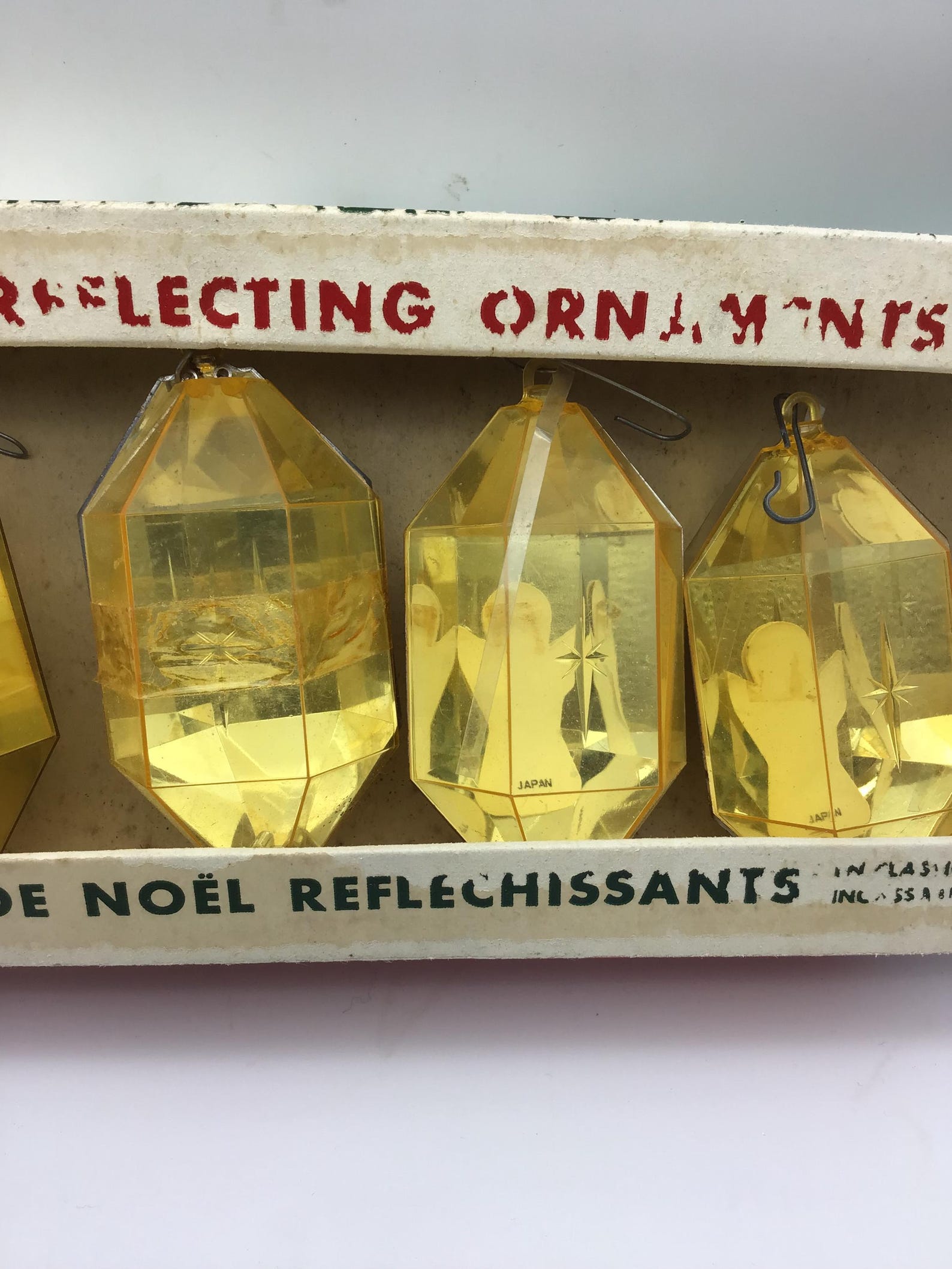 Vintage Double Glo Reflector Ornaments,set of 4,plastic Christmas Tree ...