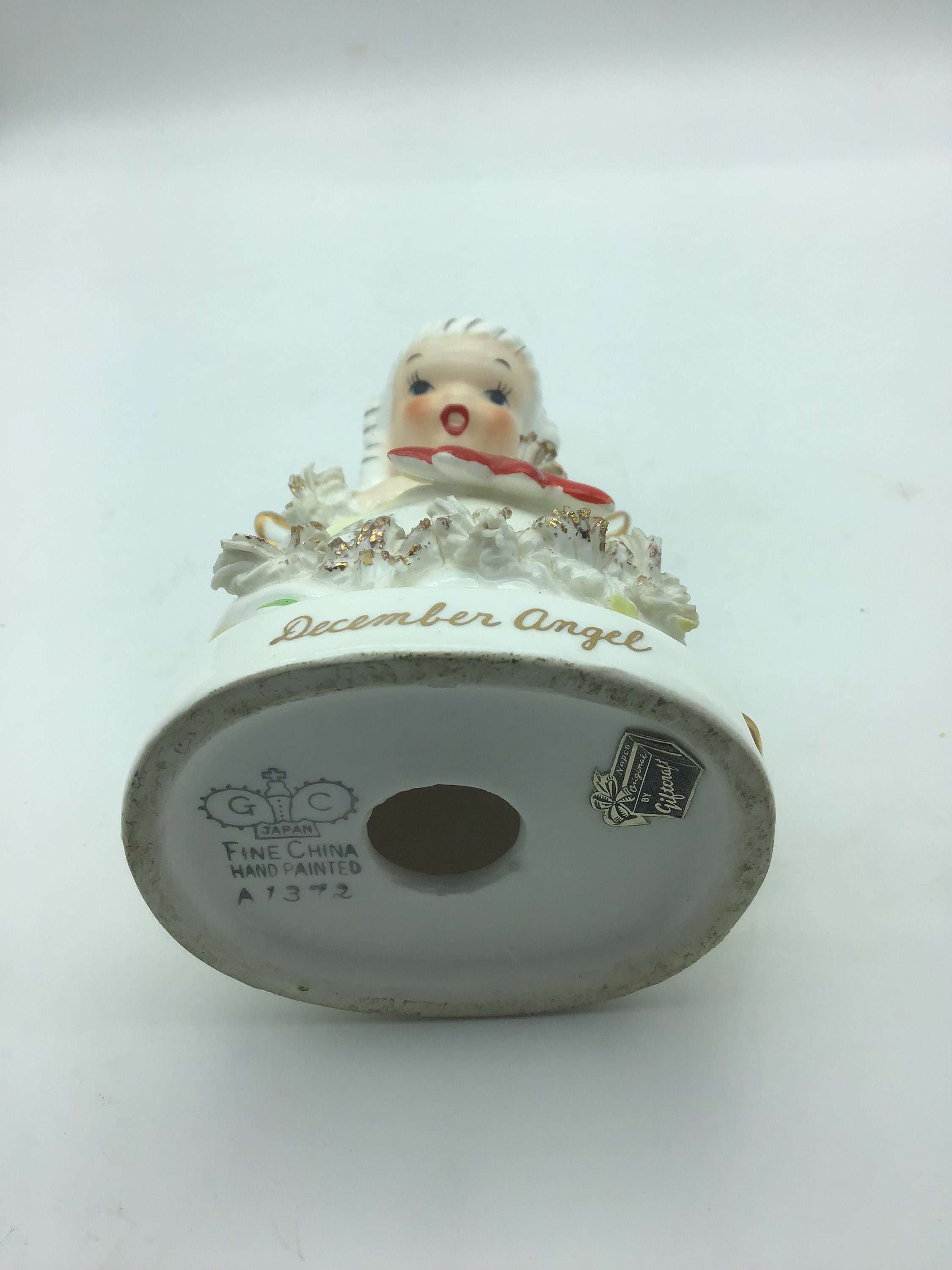 Napco December Angel, Vintage Angel Figurine, Birth Month Girl, 1372 ...