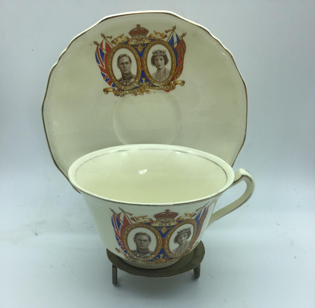 King George & Queen Elizabeth Teacup and Saucer,royal Visit to Canada ...