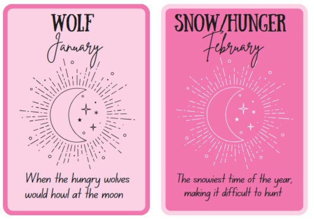 Full Moon Flash Cards: Learn the Names and Meanings Behind Each Moon ...