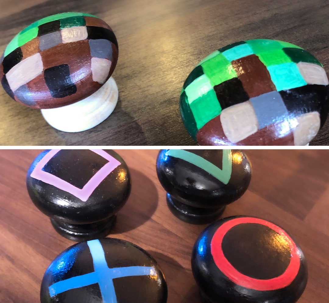 Handpainted Gaming Drawer Knobs - Etsy
