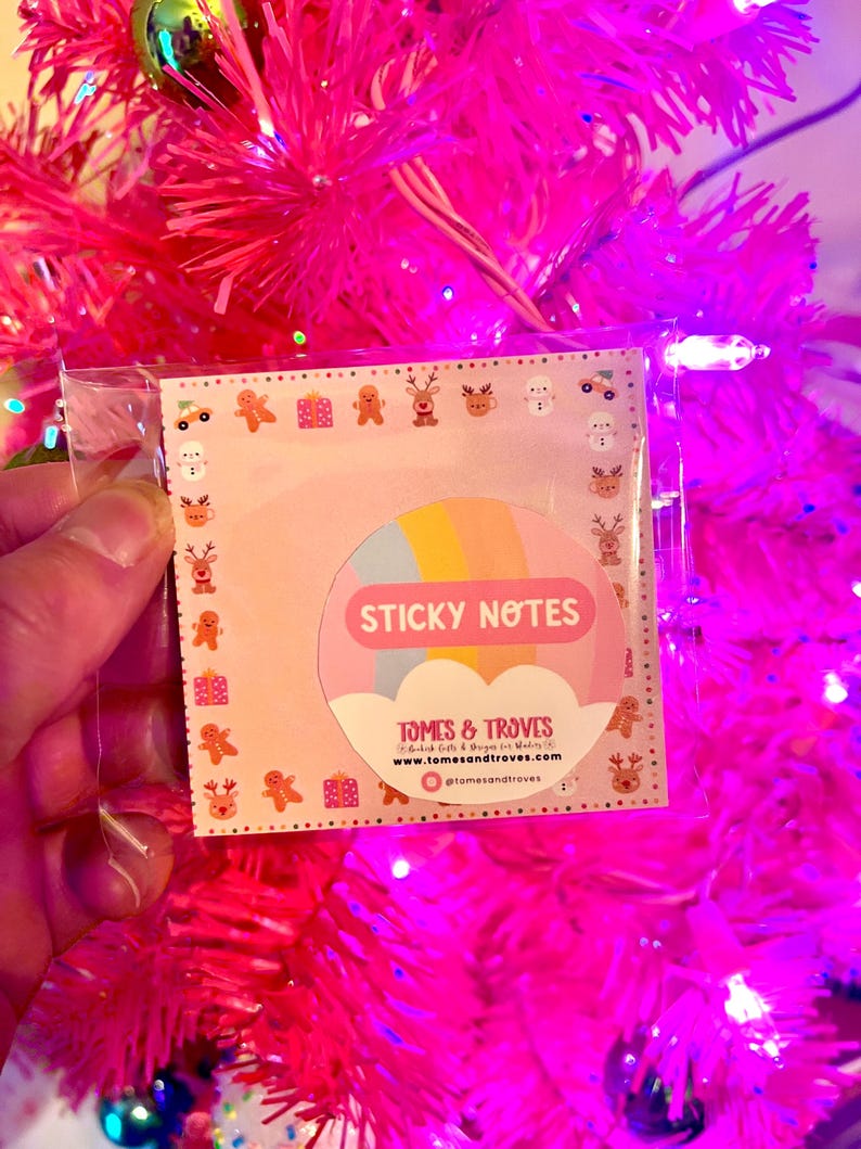 Cozy Christmas Sticky Note Pad Hand Drawn Sticky Notes - Etsy