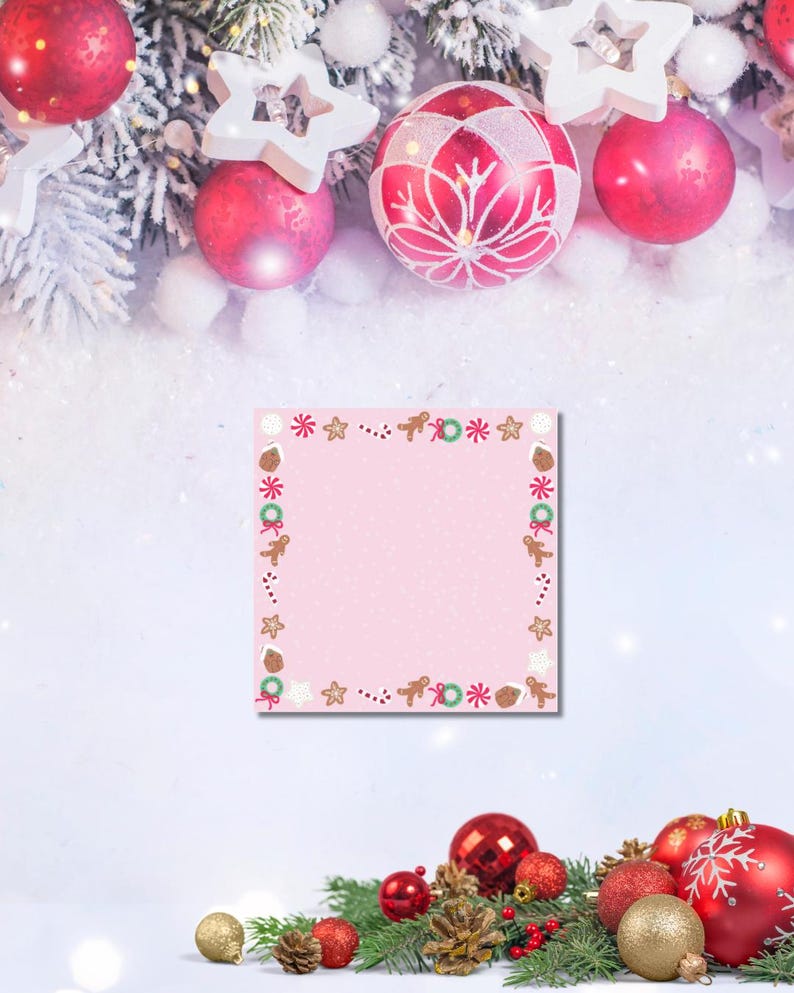 Cozy Christmas Sticky Note Pad Hand Drawn Sticky Notes - Etsy