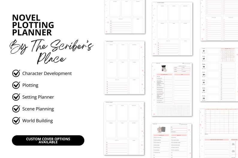 Personalized Author Writing Plotter Planner - 7x10 Story Organizer, 100 ...