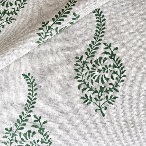 Green Block Print Fabric - Etsy
