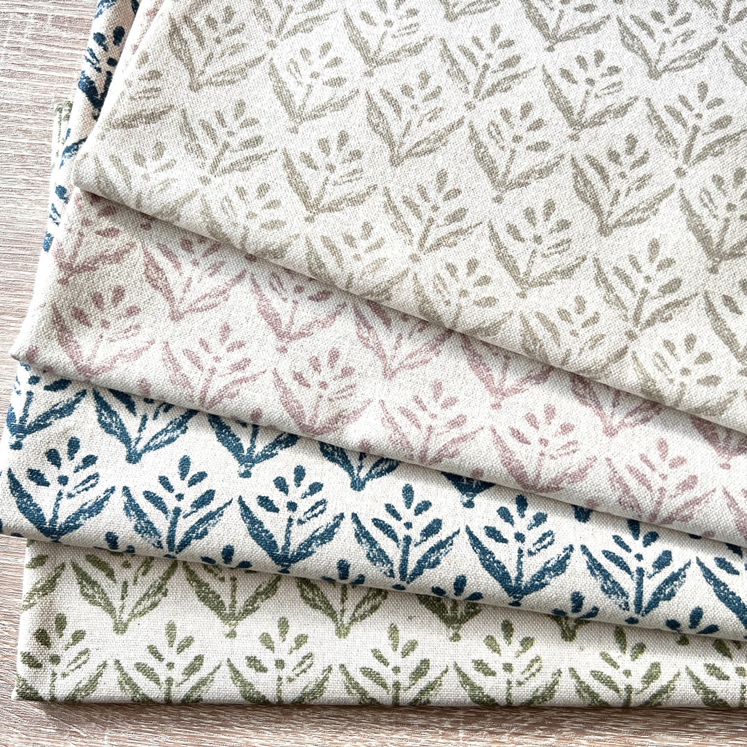 ESCORCA BLOCK PRINT Linen/cotton Fabric - Etsy