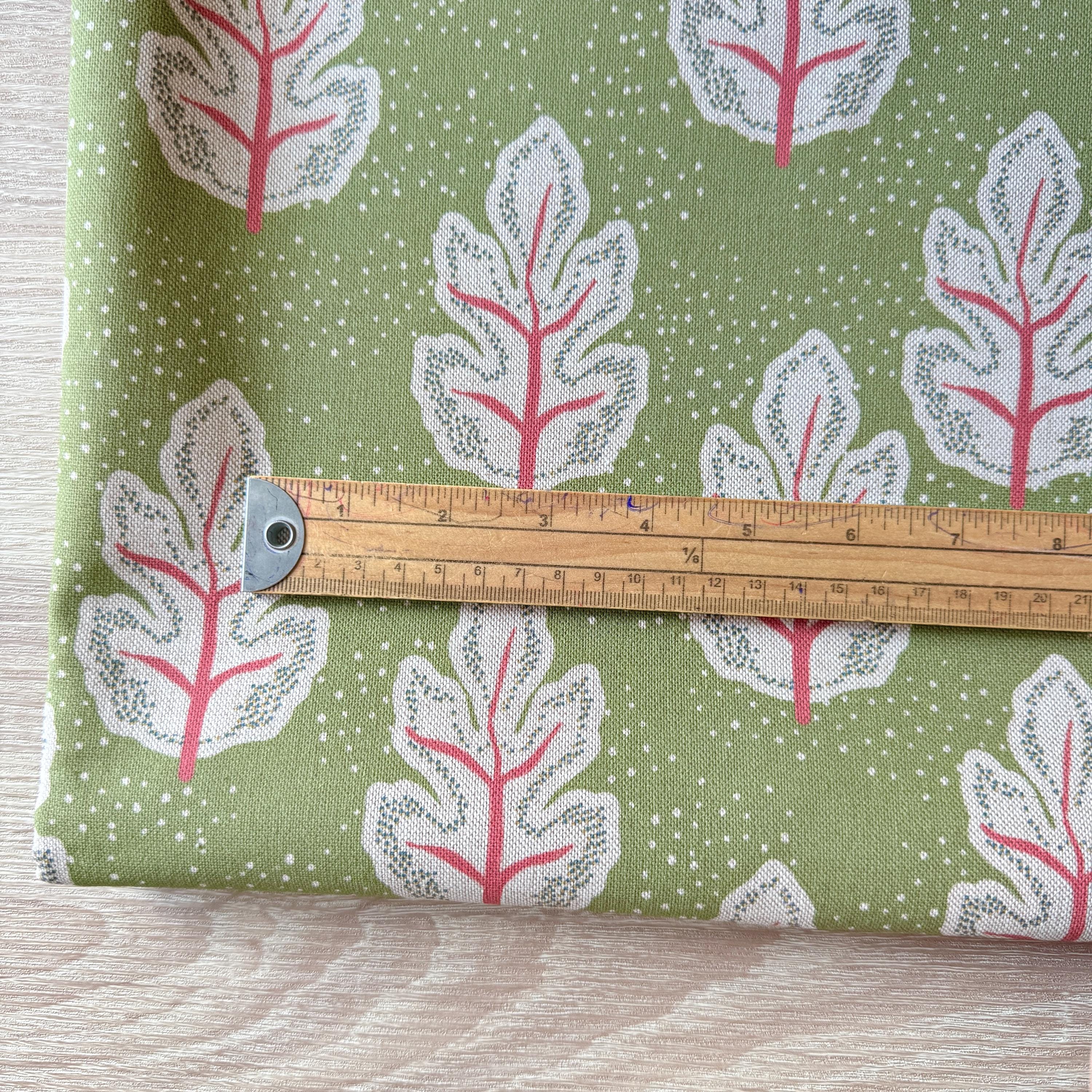 1685. Genoa Sage Green/red Block Print Linen Look 100% Cotton Cushion ...
