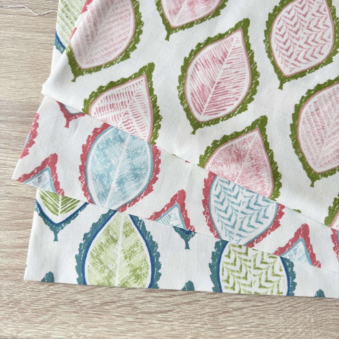 AVA LEAVES BLOCK Print on off White, 100% Cotton Fabric, Price per 1/2 ...