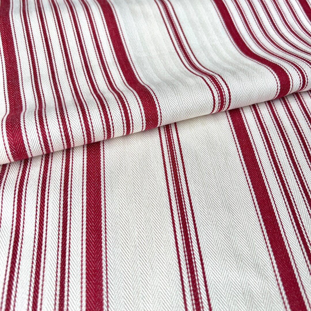 657. Red Stripe 100% Cotton Fabric. 140 Cm Wide, Price per 1/2 Metre - Etsy