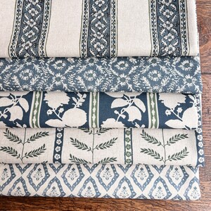 CELINA BLOCK PRINT Linen/cotton Fabric, Price per 1/2m - Etsy
