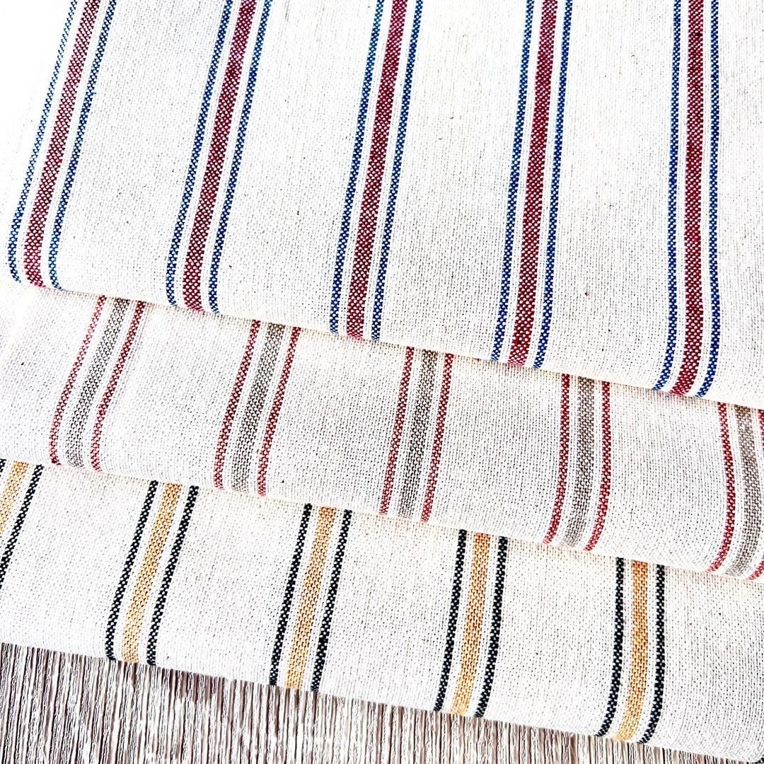 LORD Extra Wide Stripe Cotton Fabric, Linen Look, Double Width 275cm ...