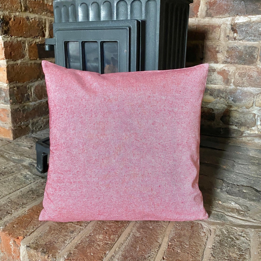 546. Handmade Plain RED LINEN LOOK 100% Cotton Cushion Cover Different ...