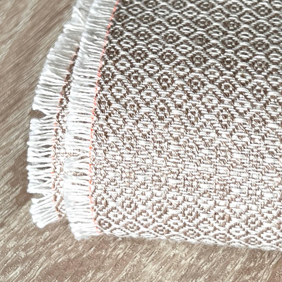 1264. Small Diamond Linen Blend Fabric. 146cm Wide, Price per 1/2 Metre ...