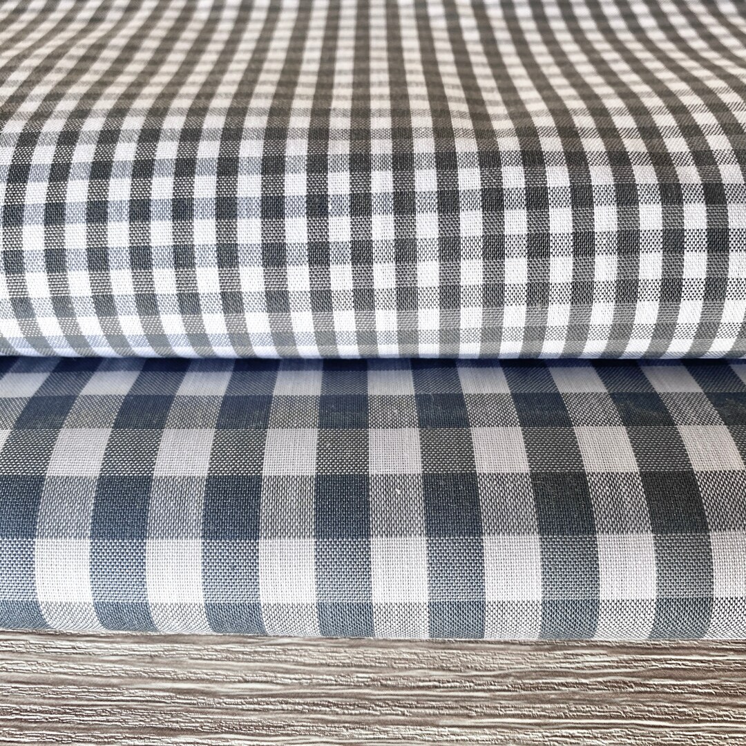 Grey Gingham Check Fabric,160 Cm Wide, Price per 1/2 Metre - Etsy