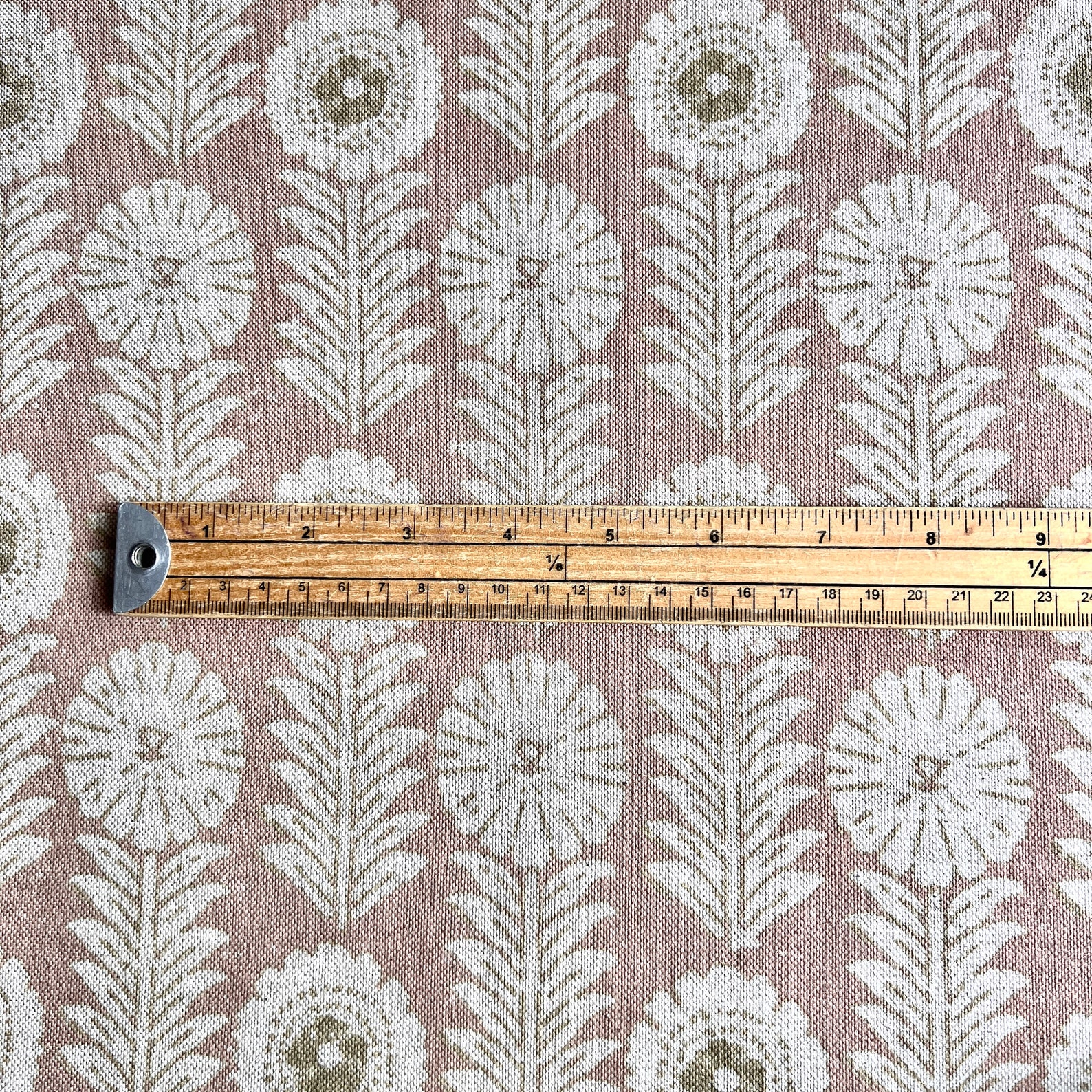 FLORA Block Print Linen Look, 100% Cotton Fabric, Price per 1/2m - Etsy