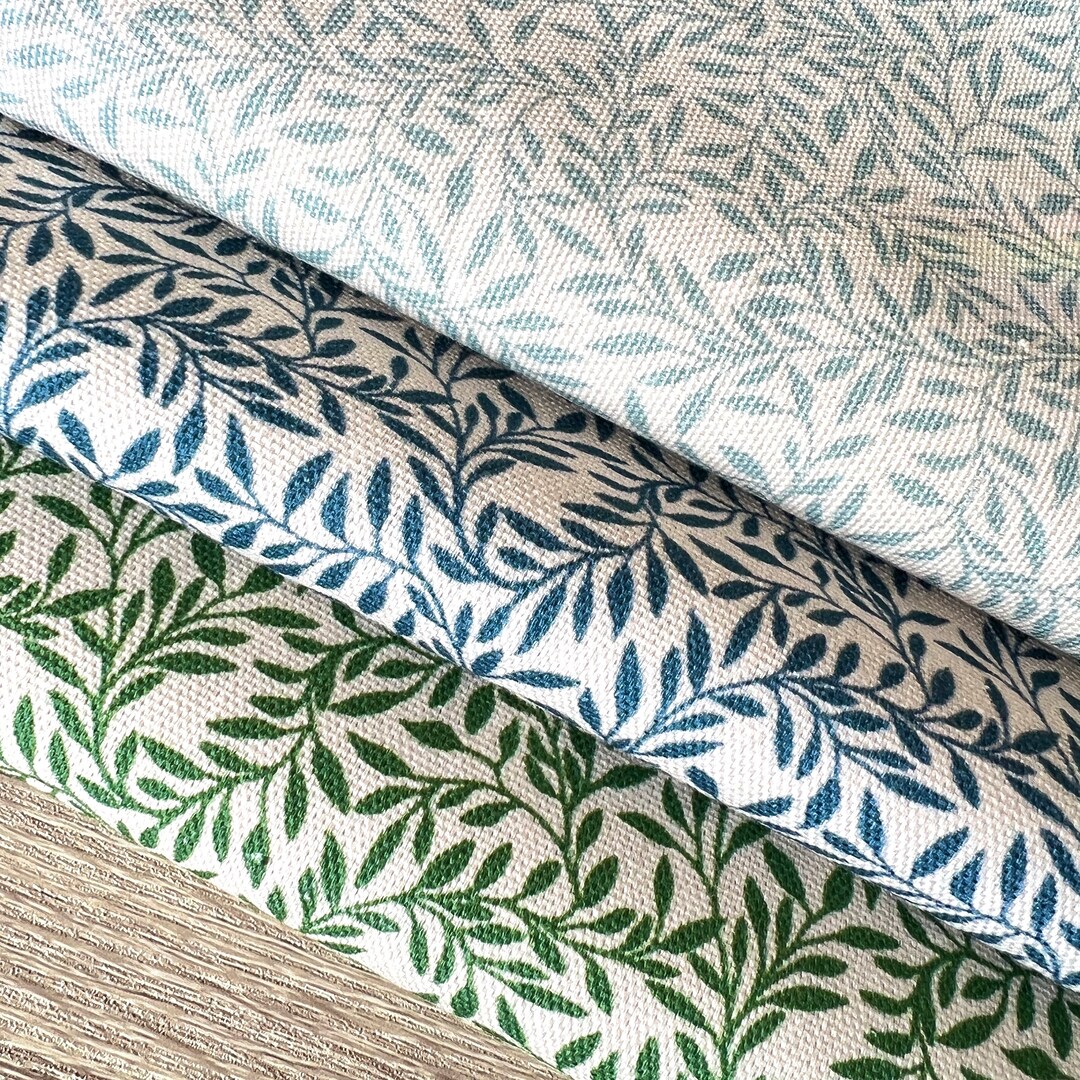 LAYBURN Trailing Small Leaves 100% Cotton Fabric, 136cm Wide, Price per ...
