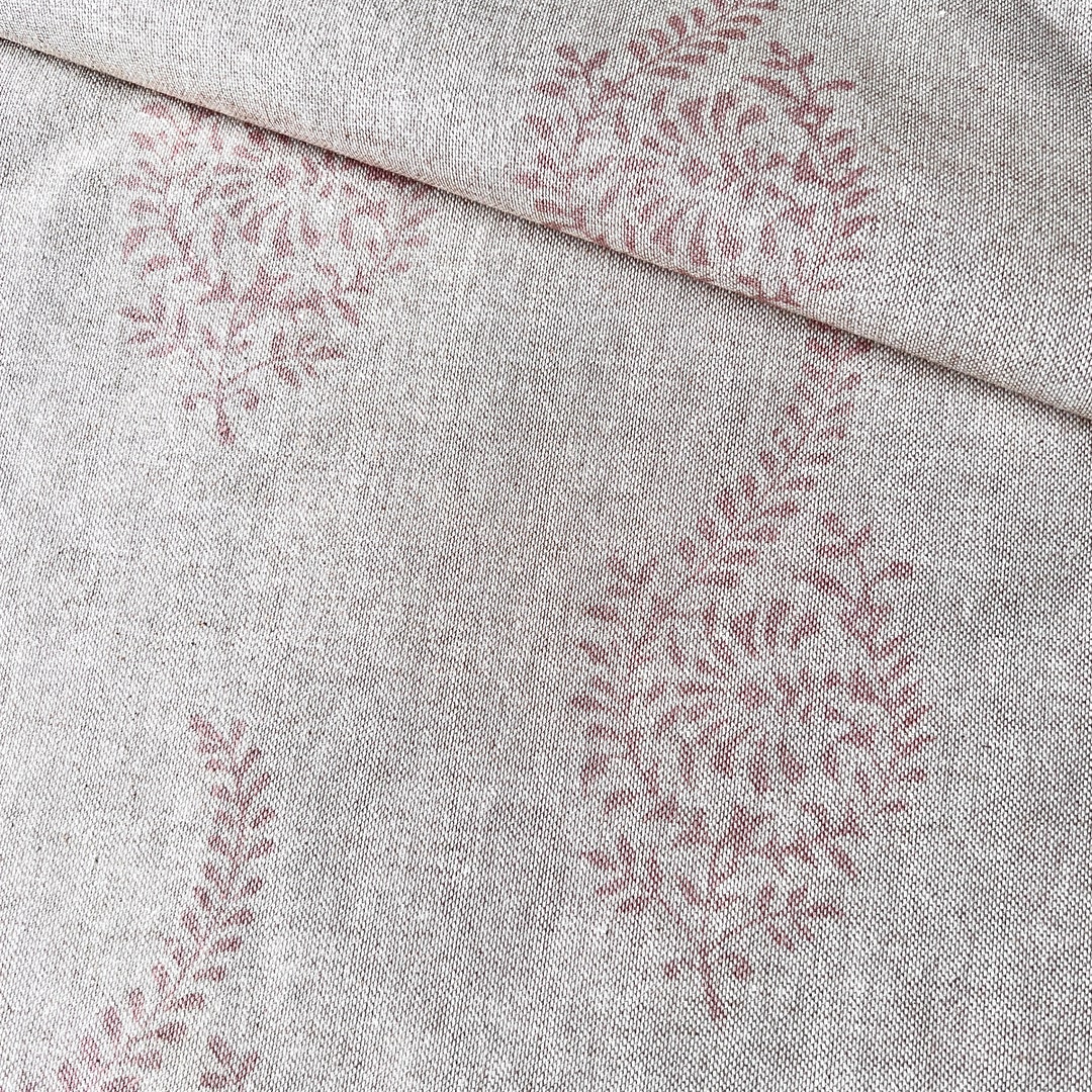 1443. HUMBER LINEN LOOK Pink Block Print 100% Cotton Fabric. Price per ...