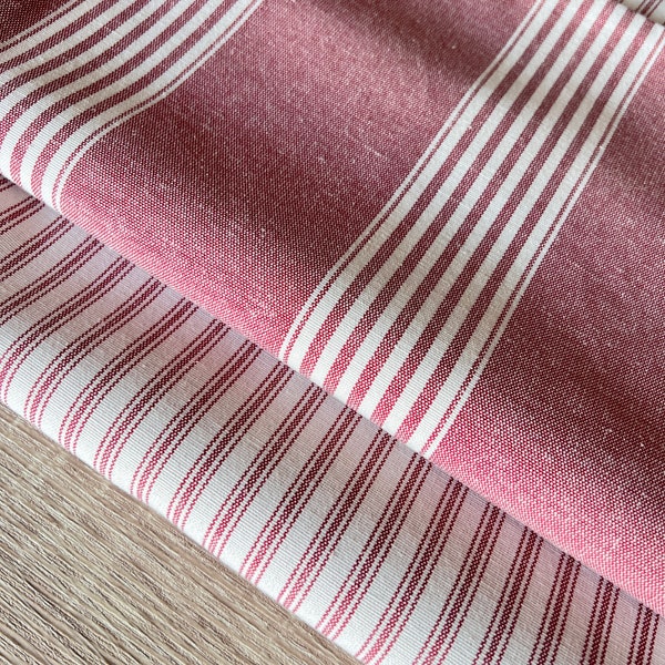 Red Striped Fabric - Etsy