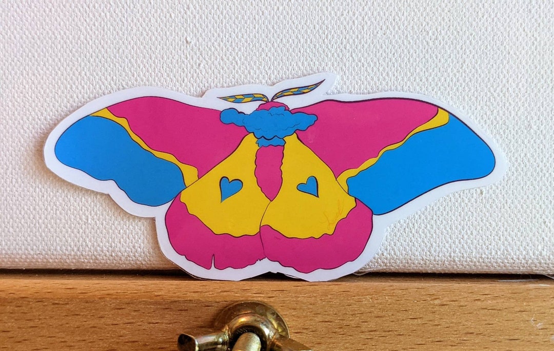Pansexual Pride Moth Sticker - Etsy