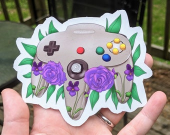 Nintendo 64 Controller Floral Sticker - Etsy