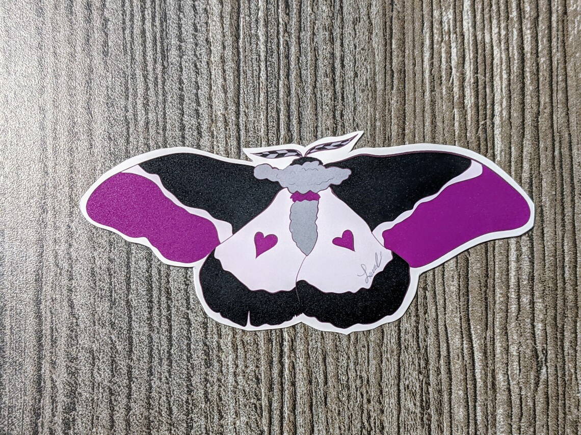 Asexual Pride Moth Sticker | Etsy