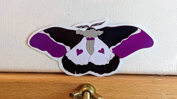 Asexual Pride Moth Sticker | Etsy