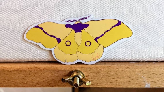 Intersex Pride Moth Sticker - Etsy