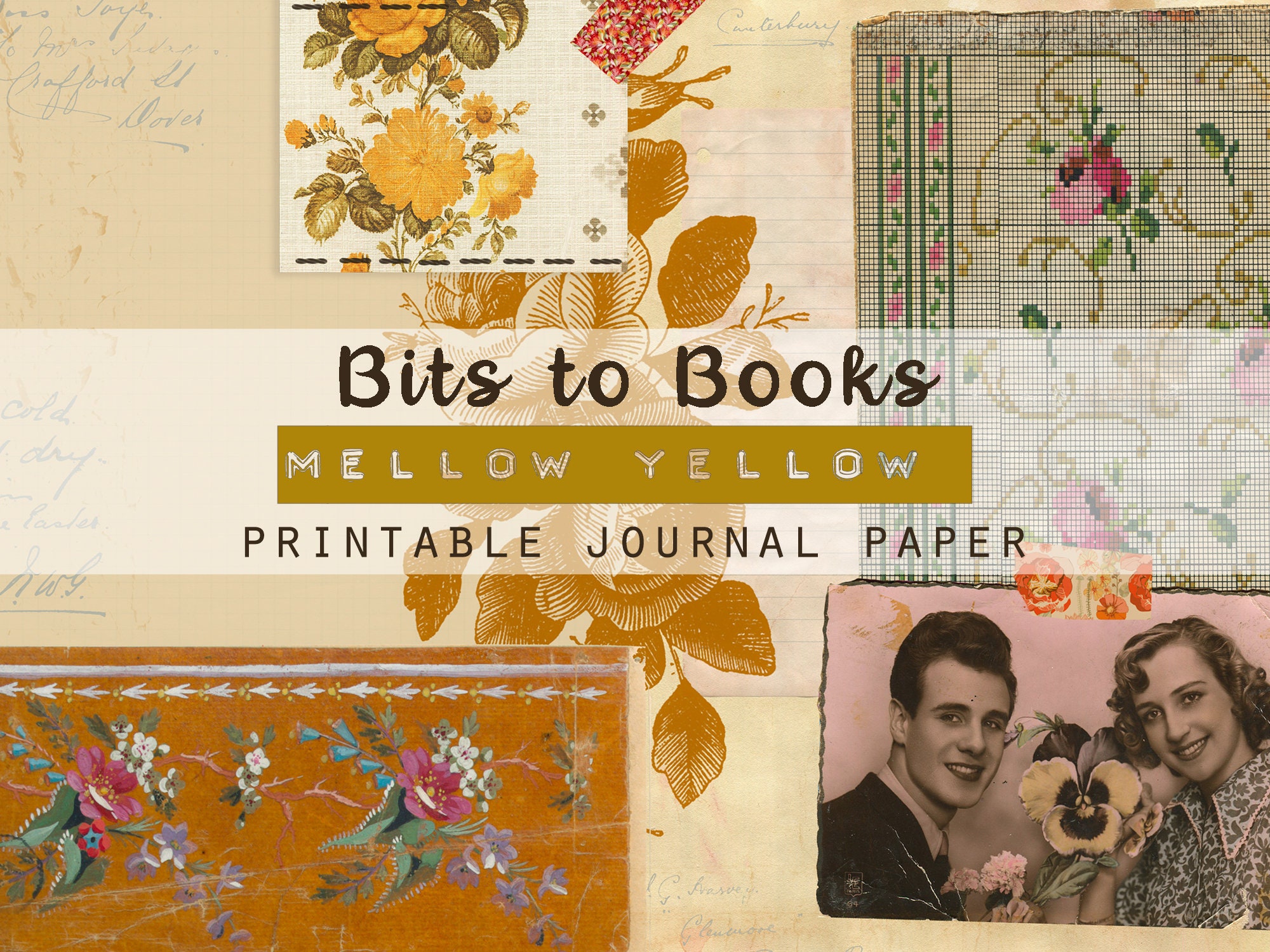 Digital Journaling Paper Decorative Paper Yellow Wallpaper - Etsy