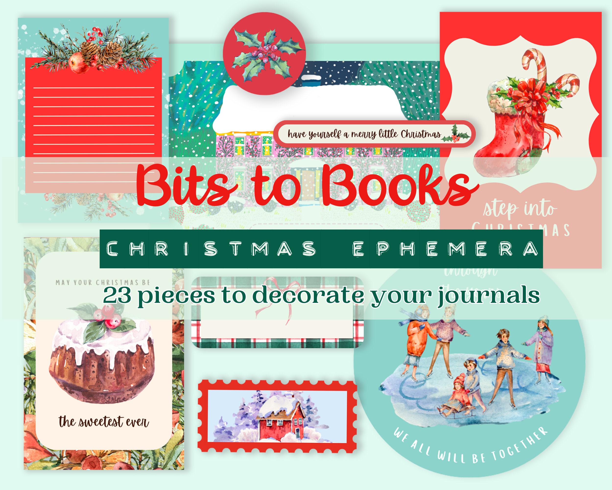 Christmas Journal Ephemera, Printable Holiday Journaling Decorations - Etsy