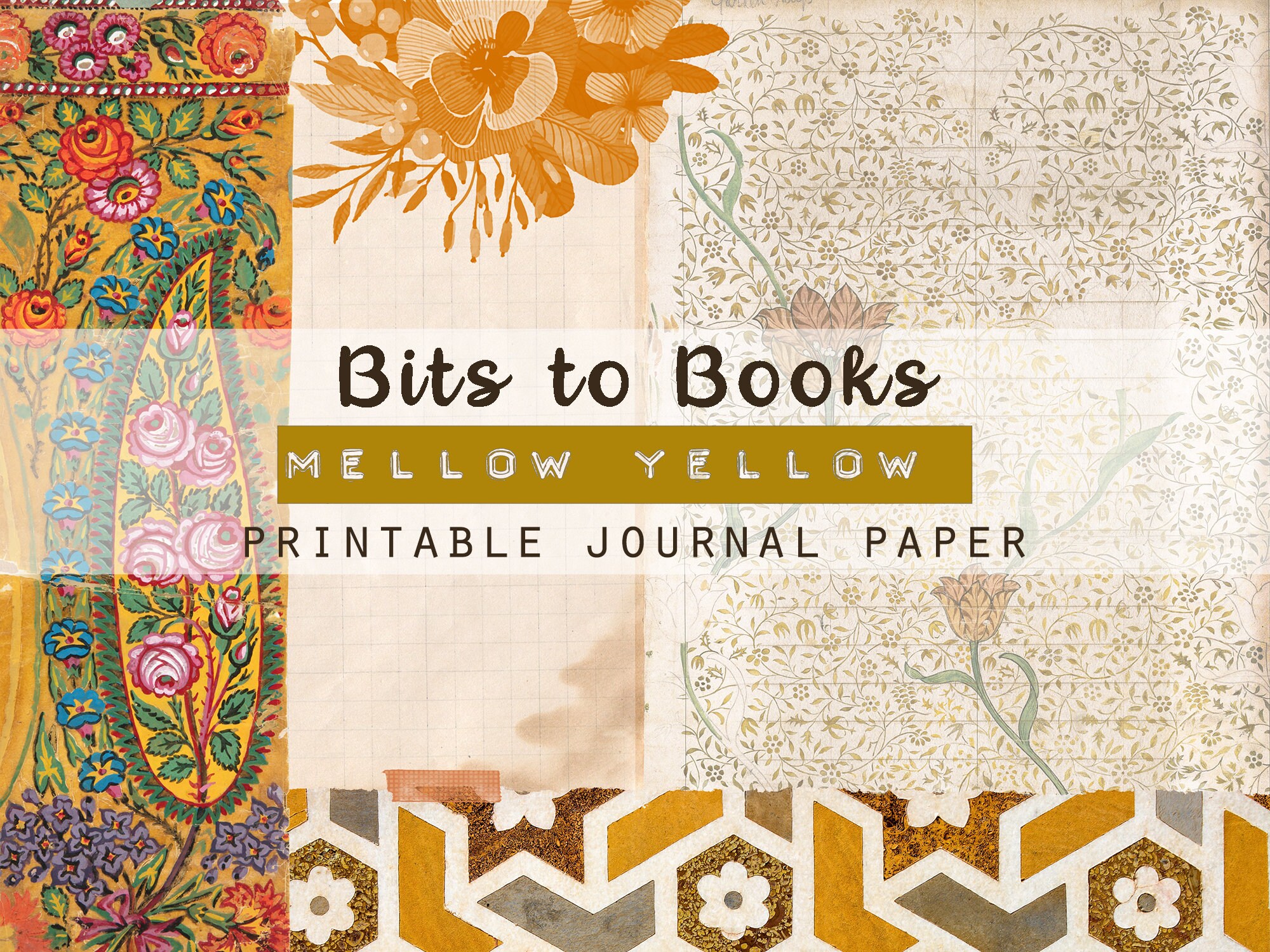 Digital Journaling Paper Decorative Paper Yellow Wallpaper - Etsy