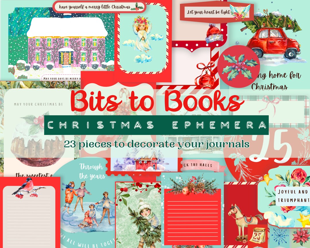 Christmas Journal Ephemera, Printable Holiday Journaling Decorations - Etsy