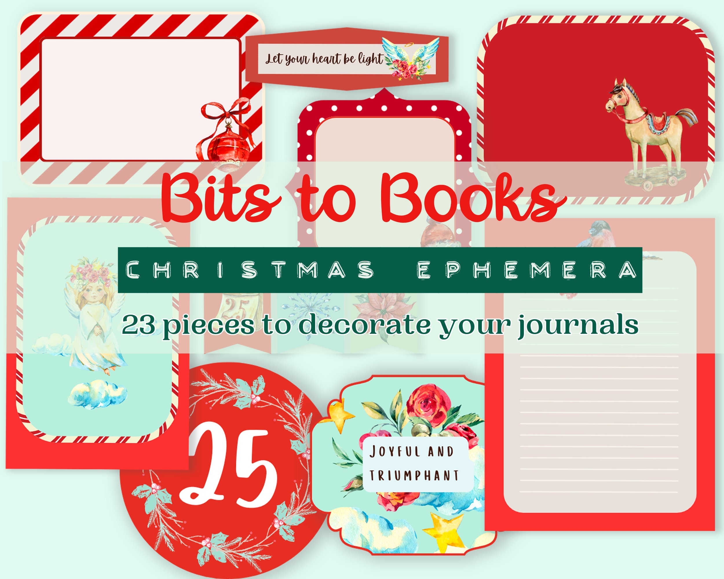 Christmas Journal Ephemera, Printable Holiday Journaling Decorations - Etsy