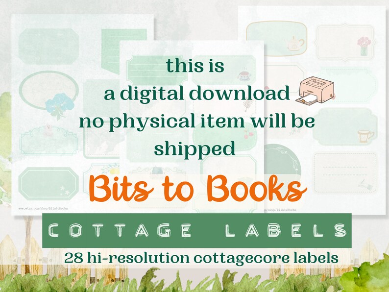 Cottagecore Printable Labels: Junk Journal Ephemera (digital Download ...