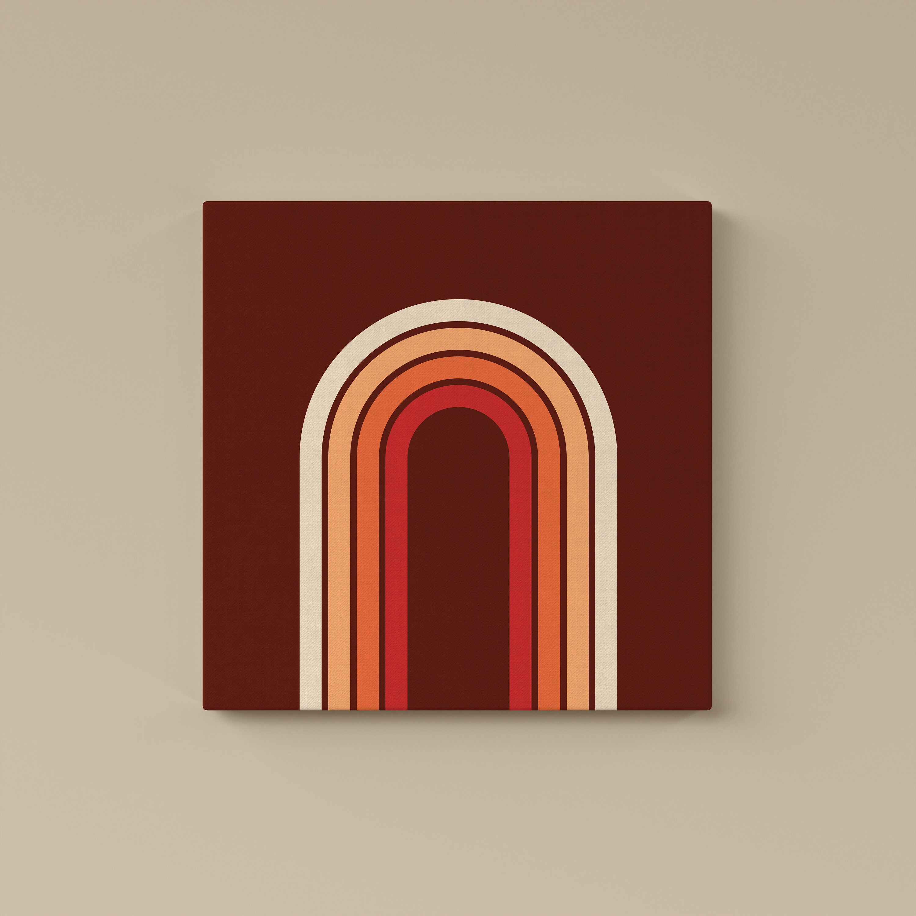 24"x24" Square MCM Inspired Arch Design Digital Art Gallery Wall ...