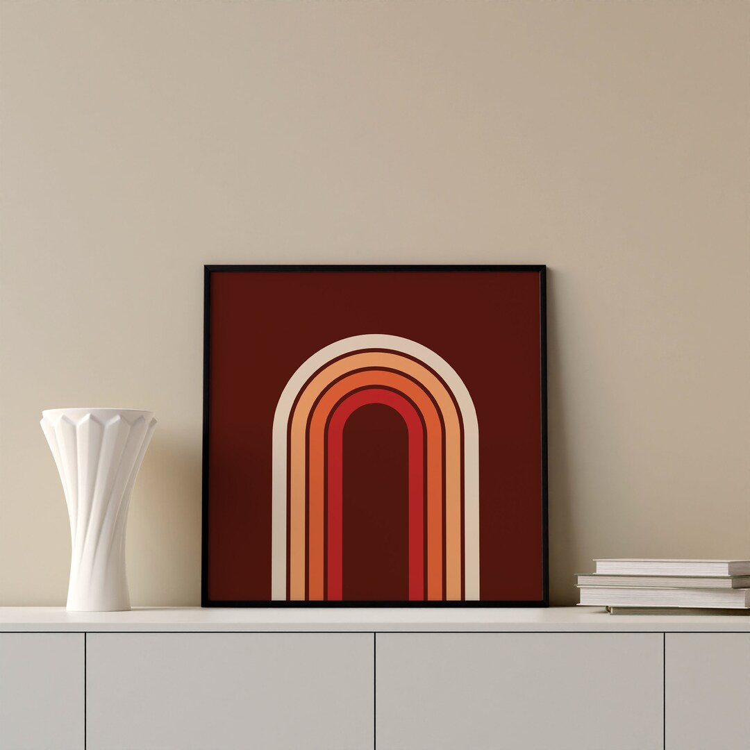 24"x24" Square MCM Inspired Arch Design Digital Art Gallery Wall ...