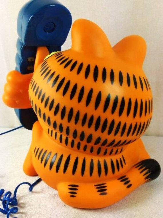 Garfield Telephone Lamp Lights up 1995 Garfield | Etsy