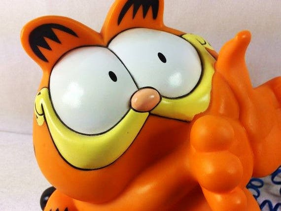 Garfield Telephone Lamp Lights up 1995 Garfield | Etsy