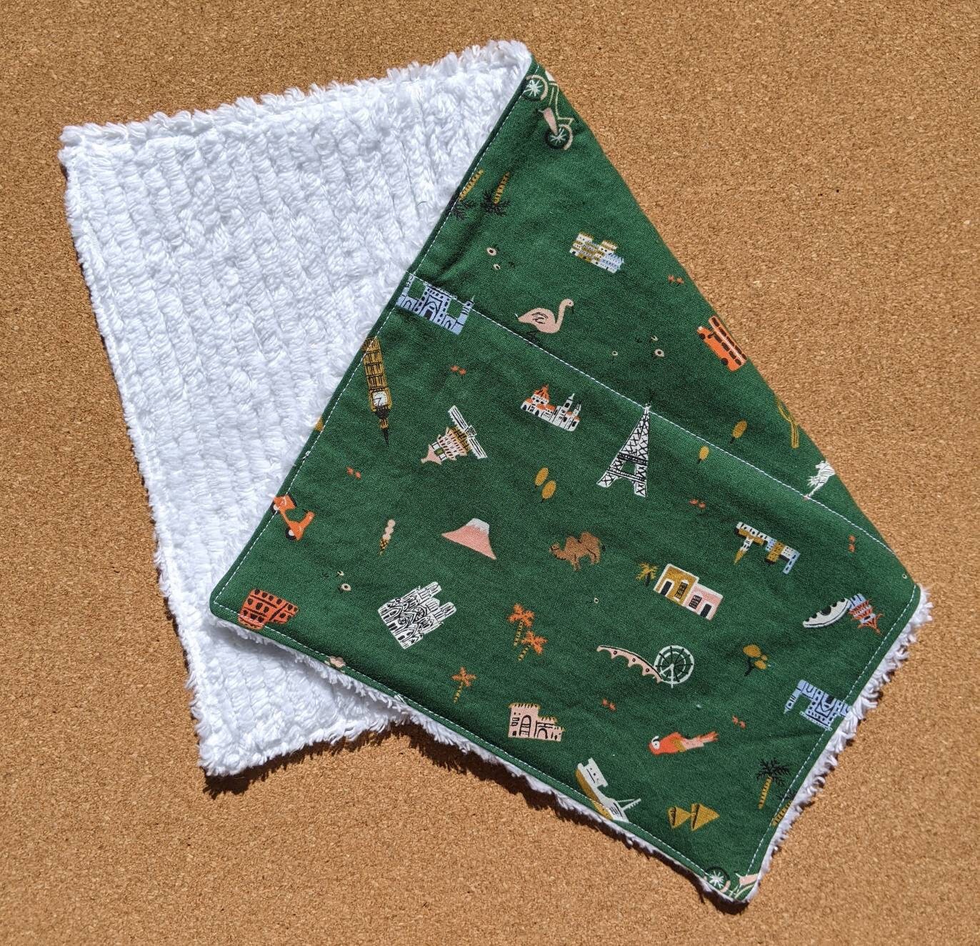Rifle Paper and Co. Amalfi Explorer Green Bib and Burp Cloth - Etsy