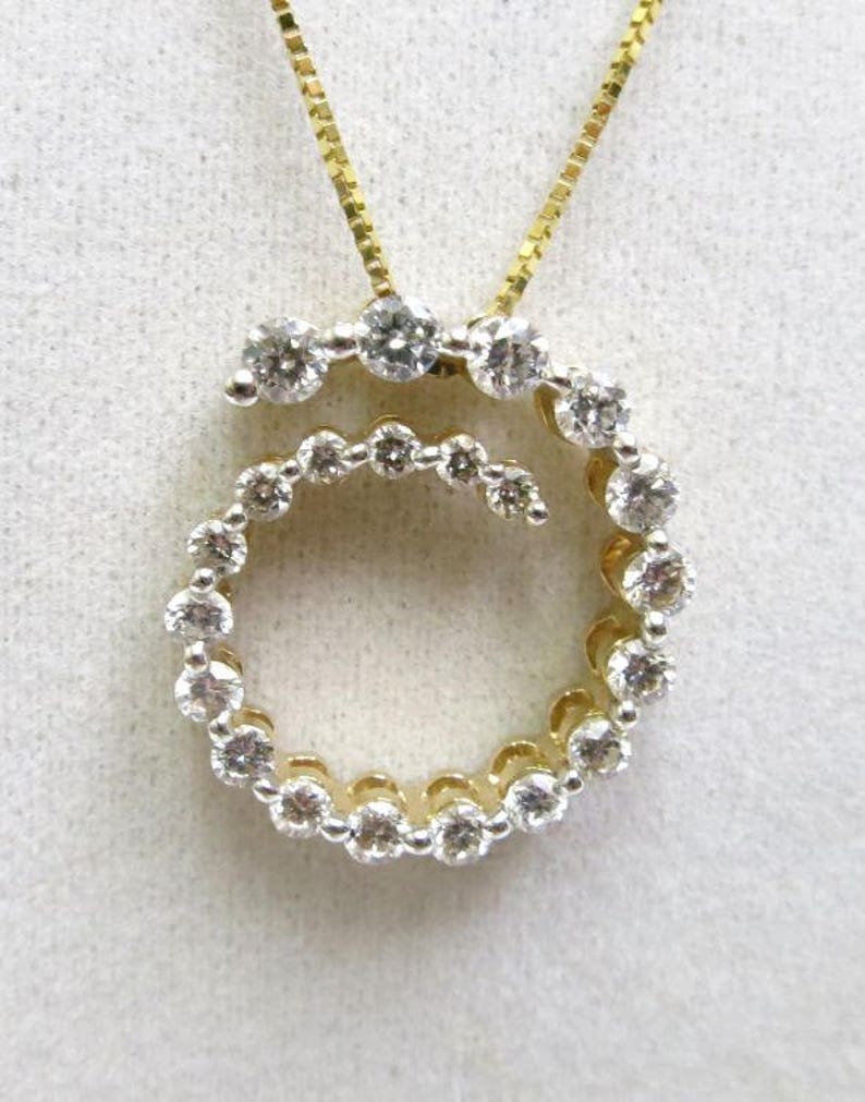 Si 1 Diamond Slide Pendant Enhancer 1 Carat Plus Yellow Gold 14k - Etsy