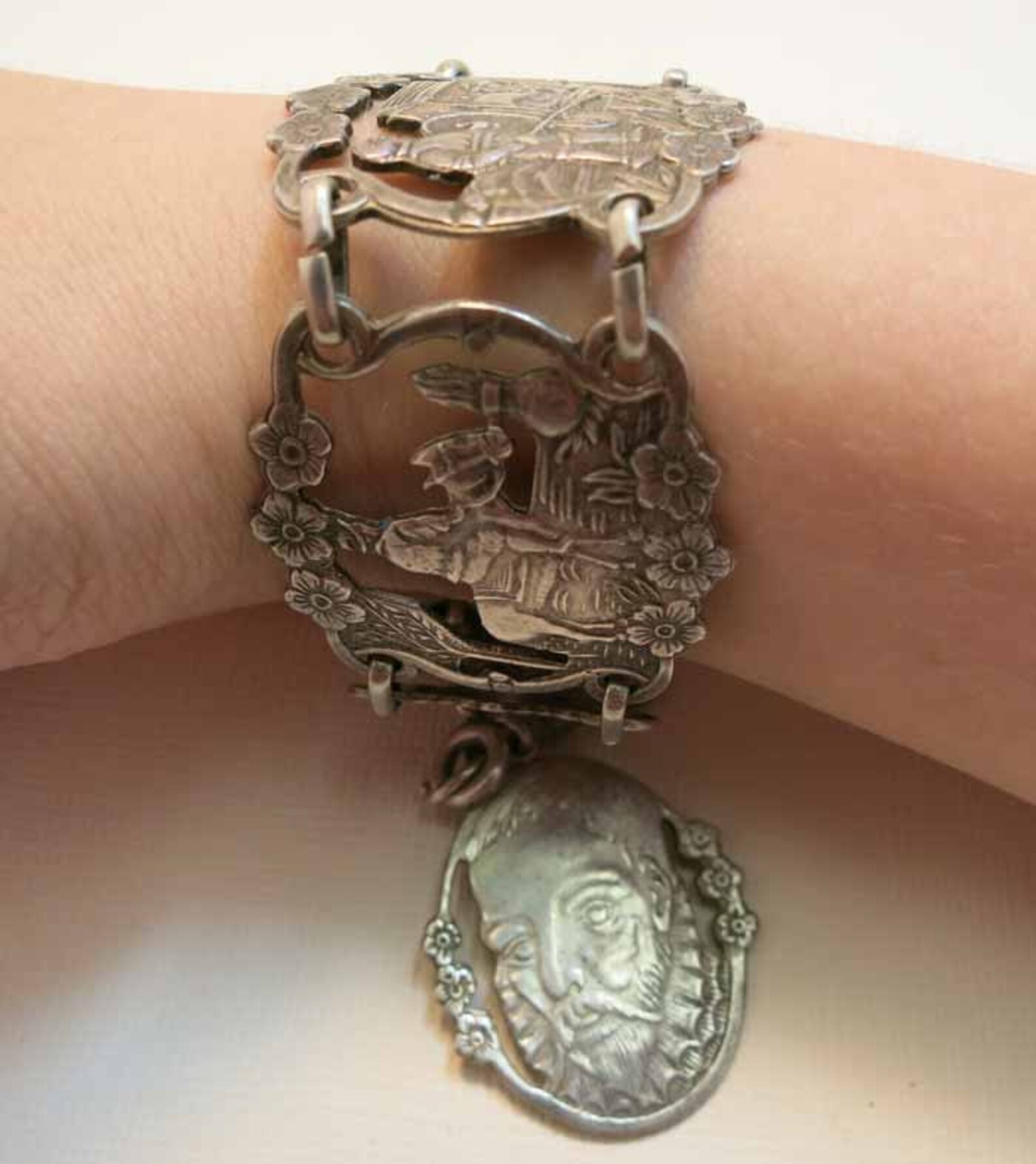 Antique Hand Wrought Silver Bracelet From Spain - Etsy