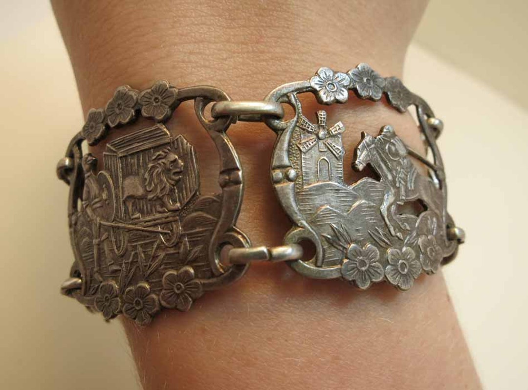 Antique Hand Wrought Silver Bracelet From Spain - Etsy