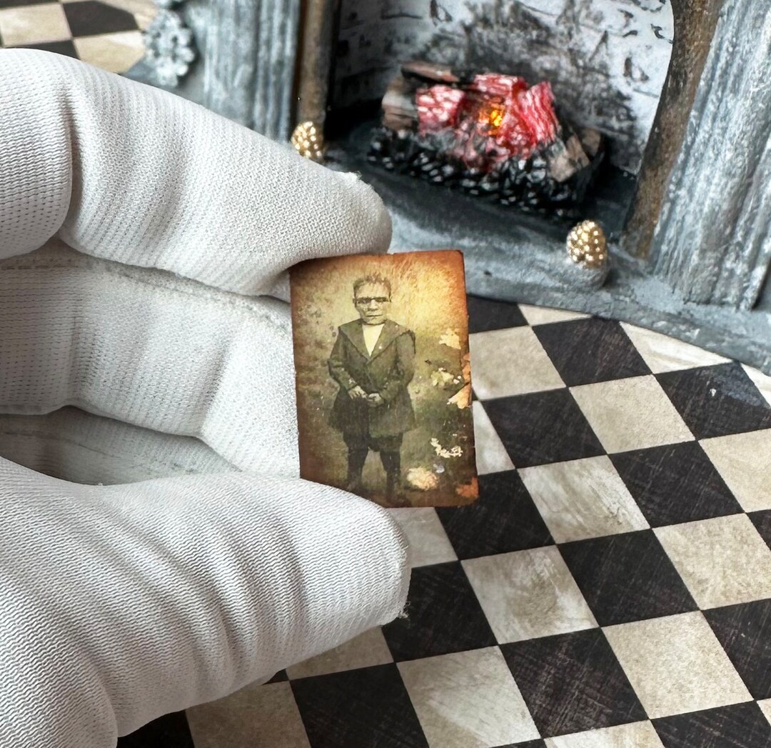 Dollhouse Miniature FAVORITE Antique Photo Victorian Boy FRANKENSTEIN ...