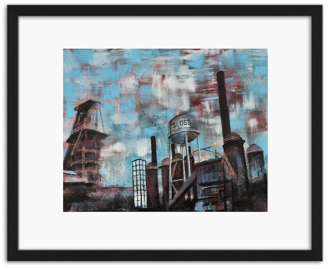 Sloss Furnaces, Sommer Simpson, Artist-signed Print, Cityscape Painting ...