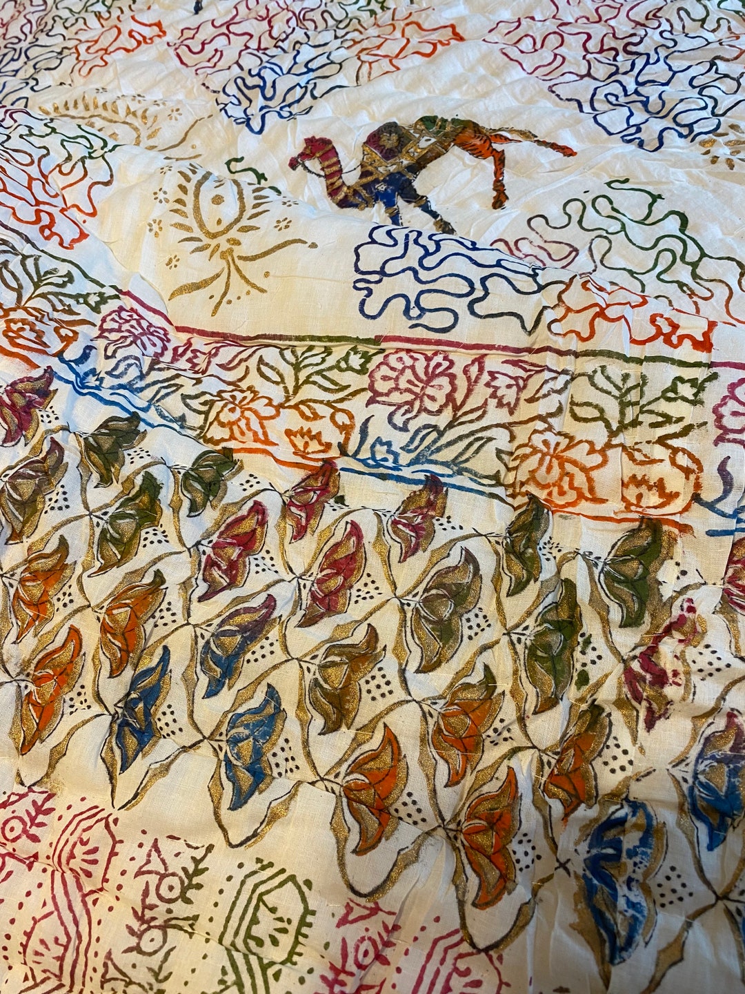 Cotton Quilts 32 Degrees Light Weight Handmade Hand Block Print Bright ...